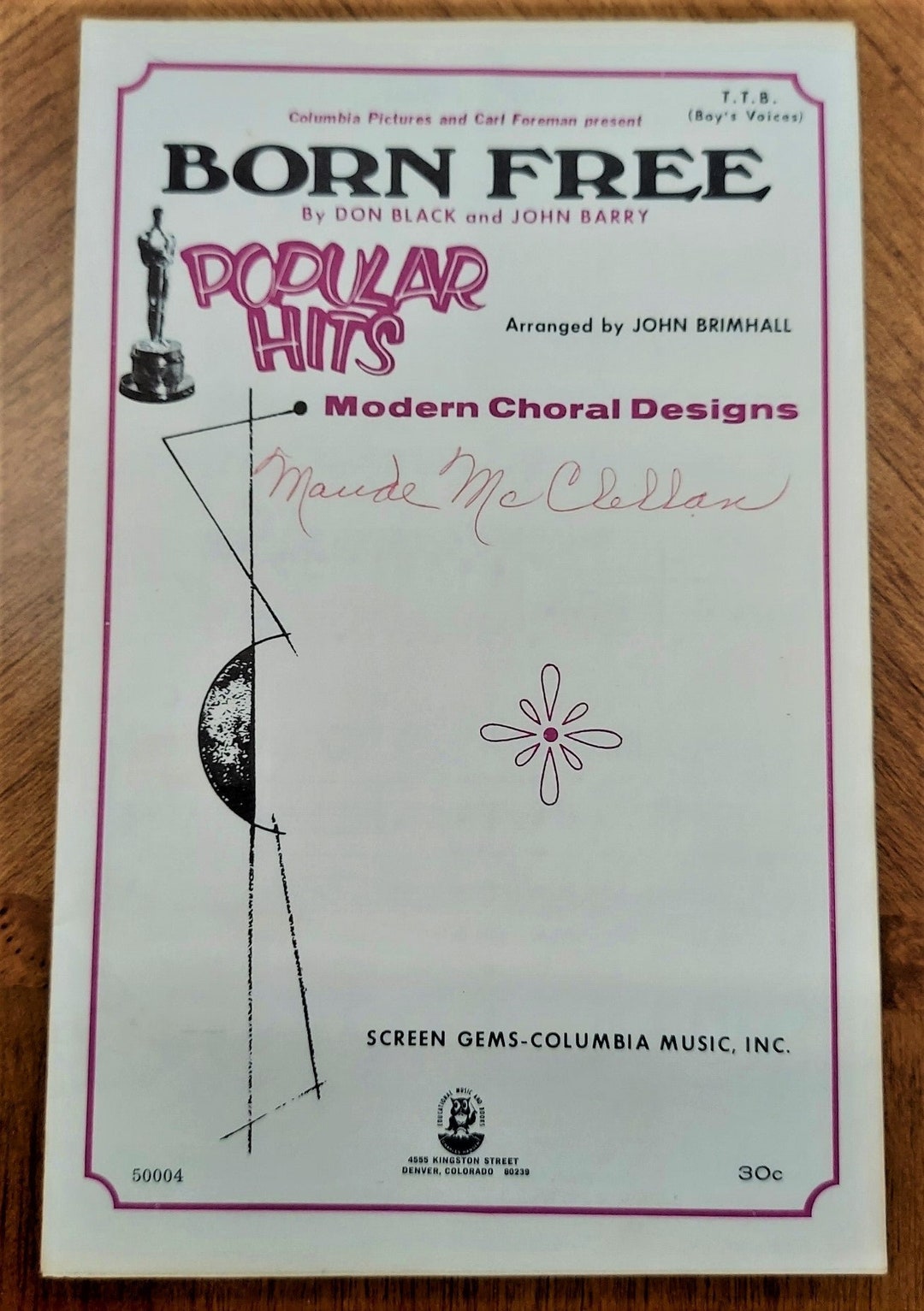 Born Free Arranged by John Brimhall Modern Choral Designs - Etsy