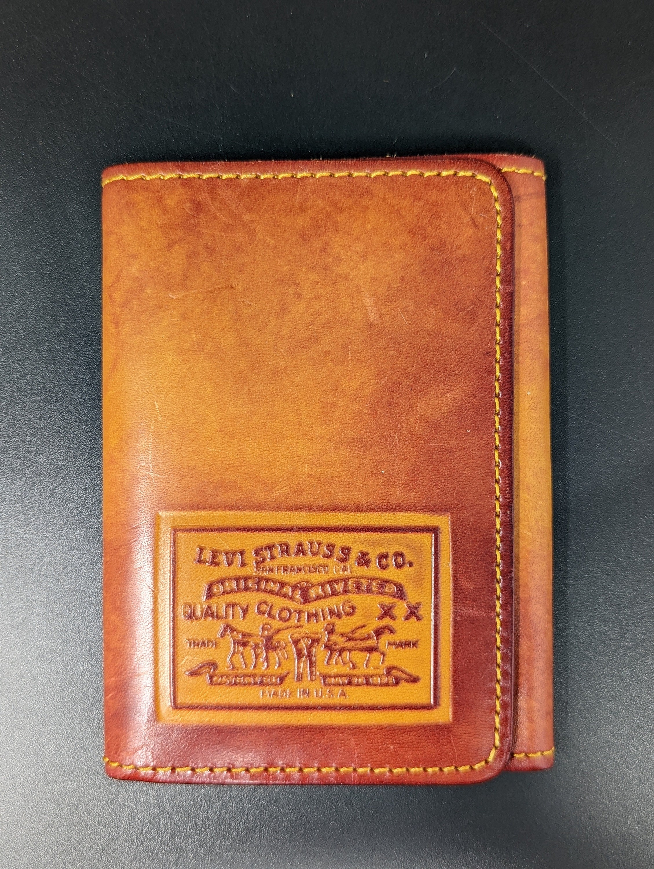 Vintage 1970s Levi Strauss Tri-fold Leather Wallet New Old - Etsy