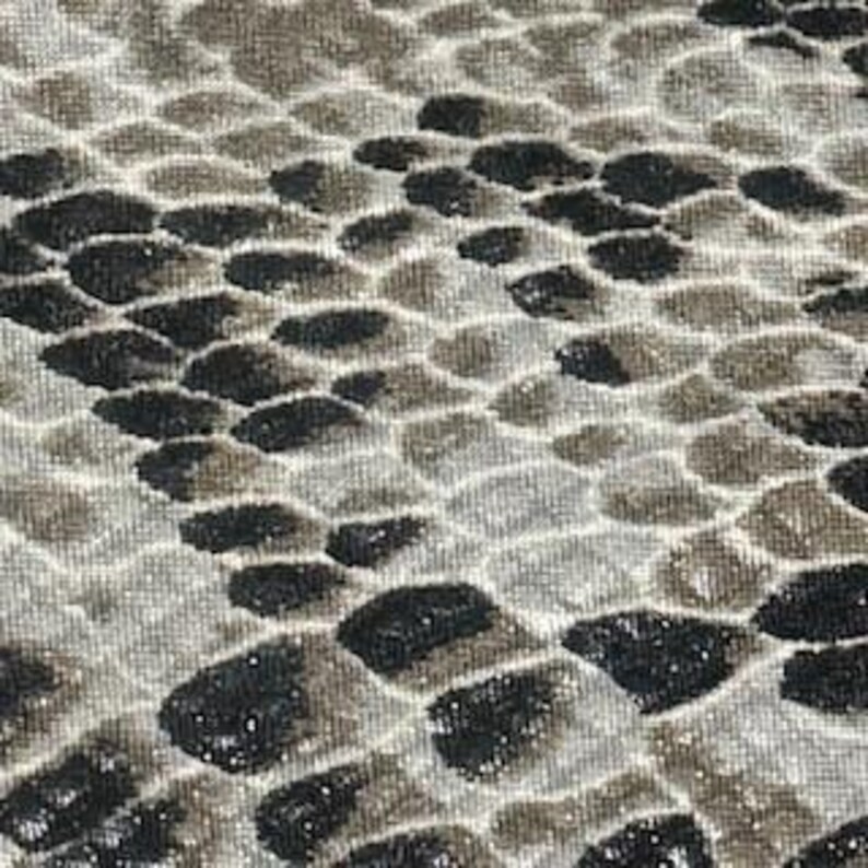 Spandex Fabric Sahara Snake With Stretch Clear Foil Fabric Elevated ...