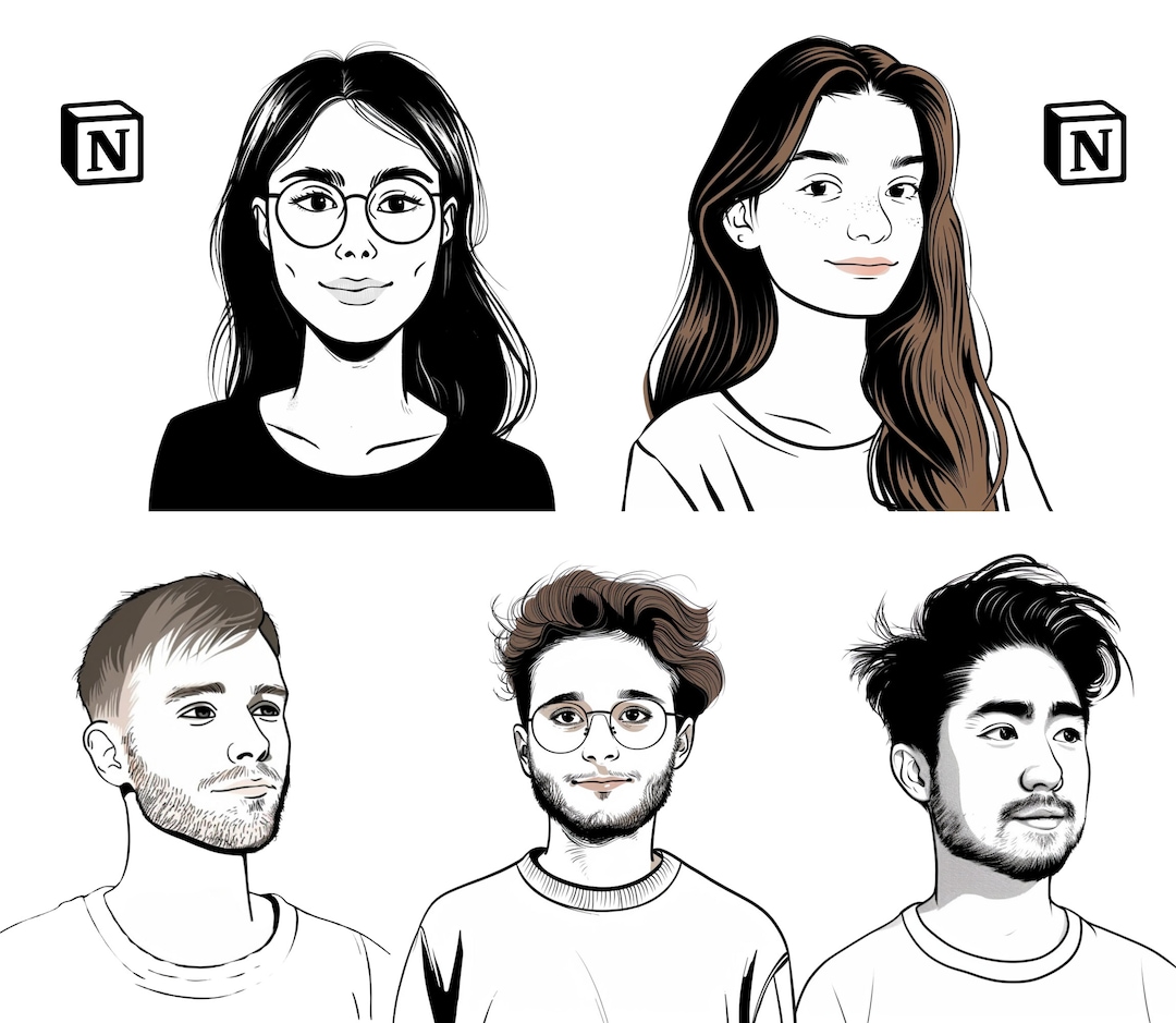 Custom Notion Style Avatar, 100% Personal Avatar, Customizable Digital ...