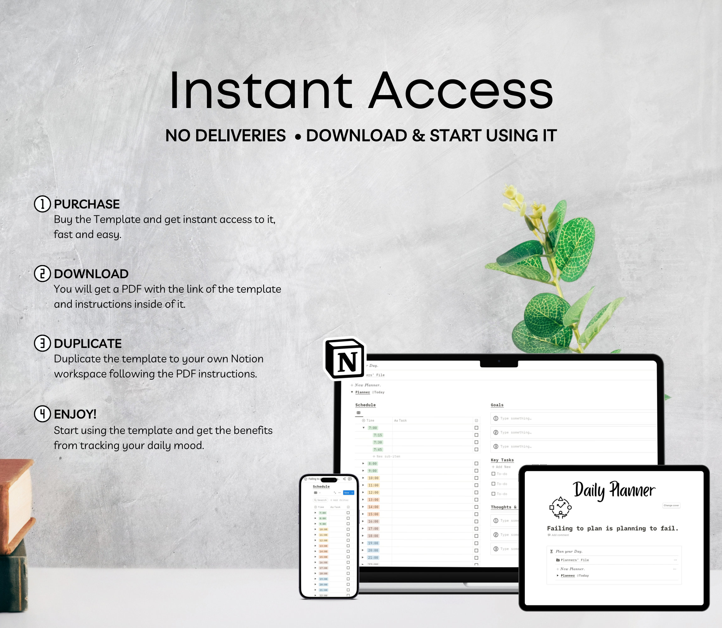 Daily Planner Notion Template, Digital Daily Planner, Plan Your Days ...