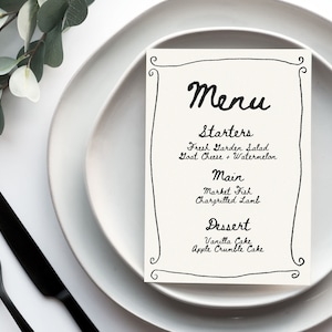 Editable Hand Drawn Menu Template, Hand Written, Whimsical, Quirky ...