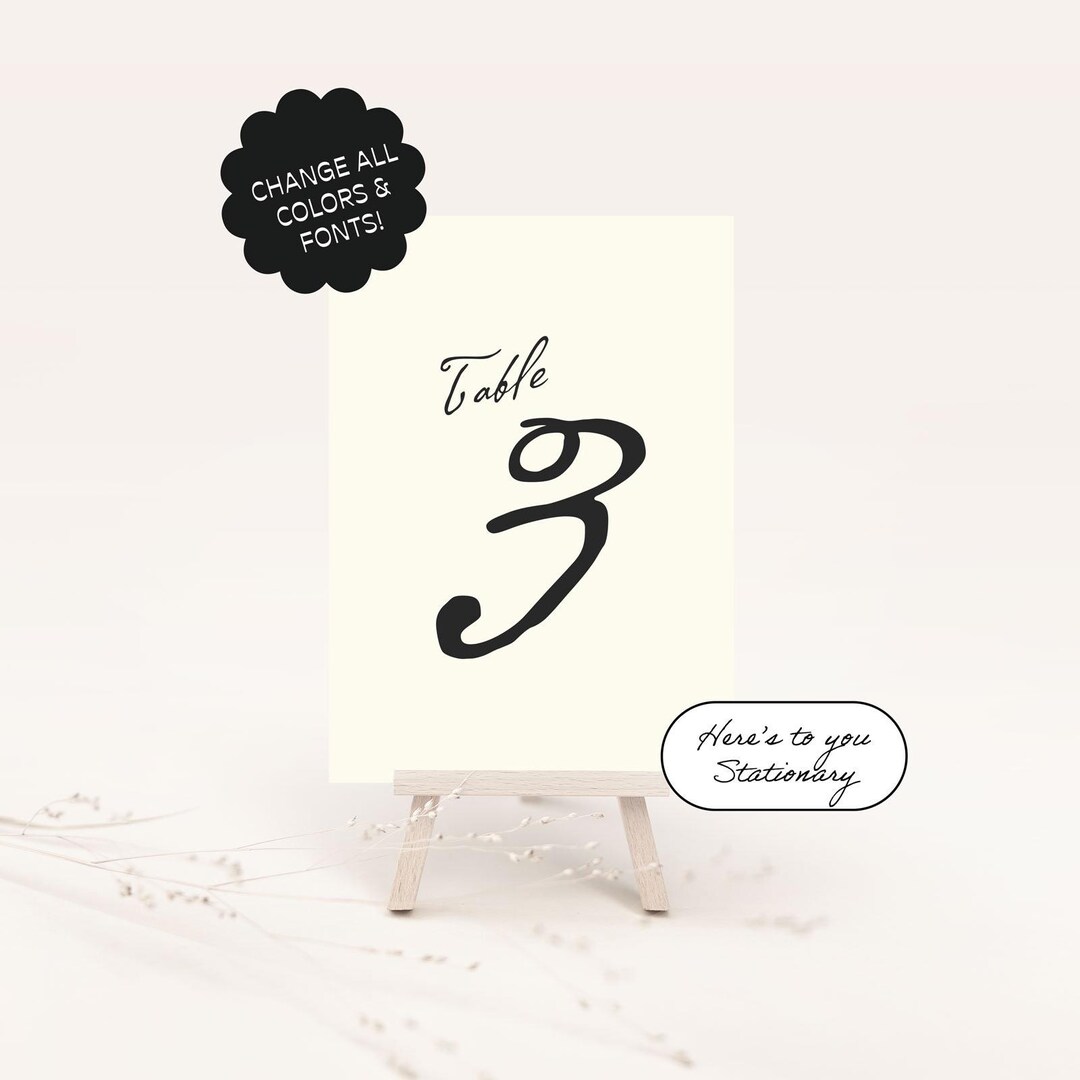 Reception Table Number Template, Table Placement, Wedding Table ...