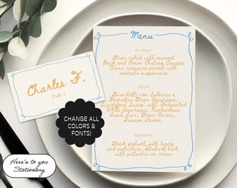 Handwritten Menu - Etsy