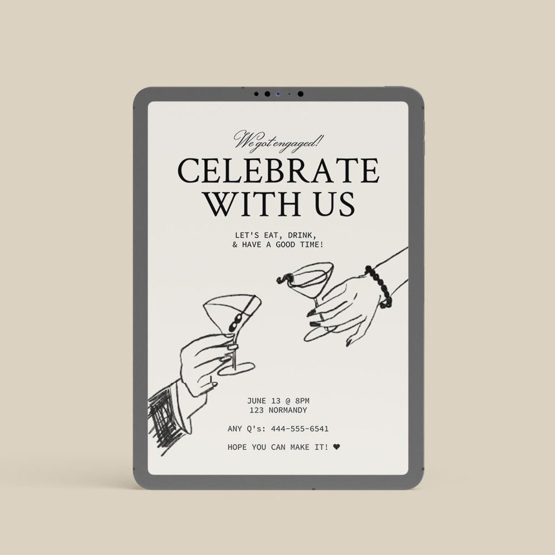 Party Invitation Hand-drawn Vintage Scribble Illustration - Etsy UK