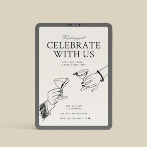 Party Invitation, Hand Drawn Vintage Scribble Illustration, Cheers ...