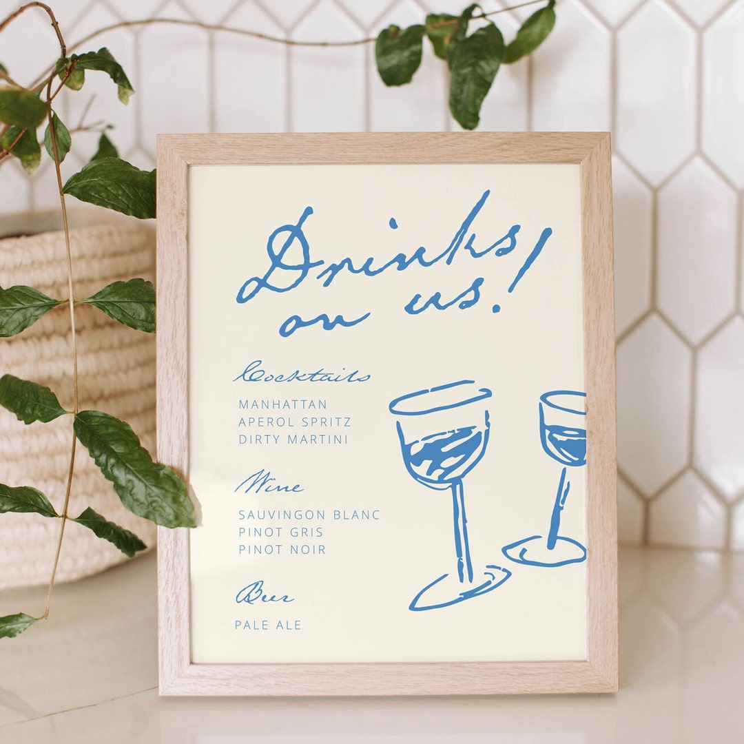 Editable Hand Drawn, Cocktail Menu, Bar Menu, Hand Written, Wine Glass ...
