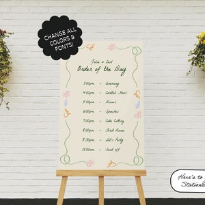 Order of the Day Template, Wedding Timeline, Wedding Schedule ...