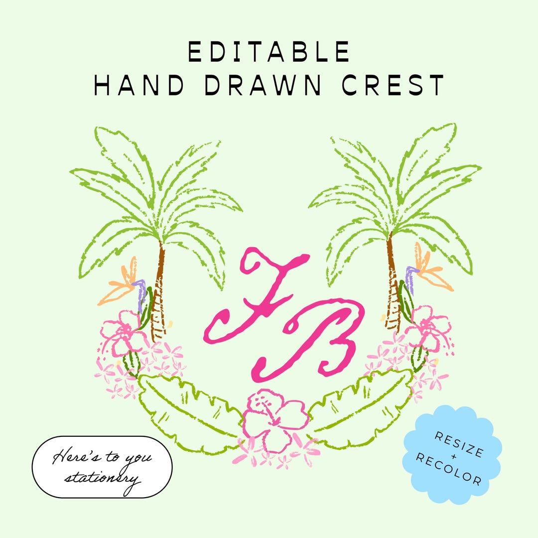 Hand Drawn Custom Wedding Monogram, Personalized Monogram, Clip Art ...