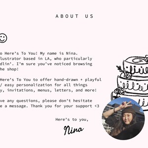 Editable Hand Painted Menu + Name Card Template, Colorful Handwritten ...