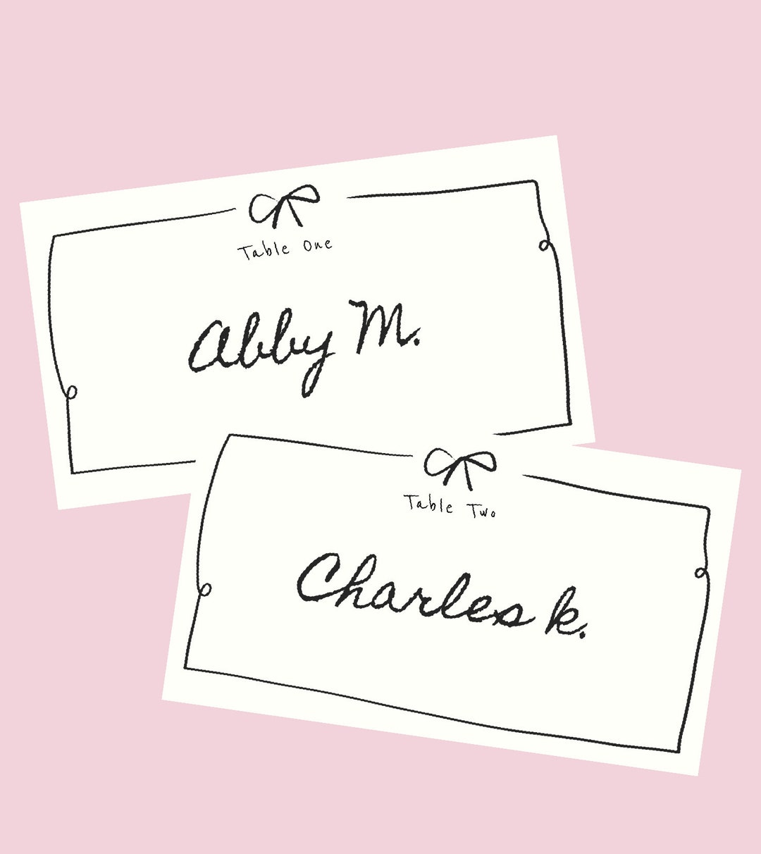 Editable Table Place Cards Template, Hand Drawn Illustrations ...