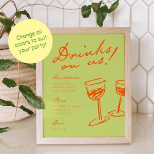 Editable Hand Drawn, Cocktail Menu, Bar Menu, Hand Written, Wine Glass ...