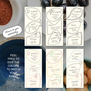 Editable Hand Drawn Menu Template, Colorful Menu, Food Illustrations ...