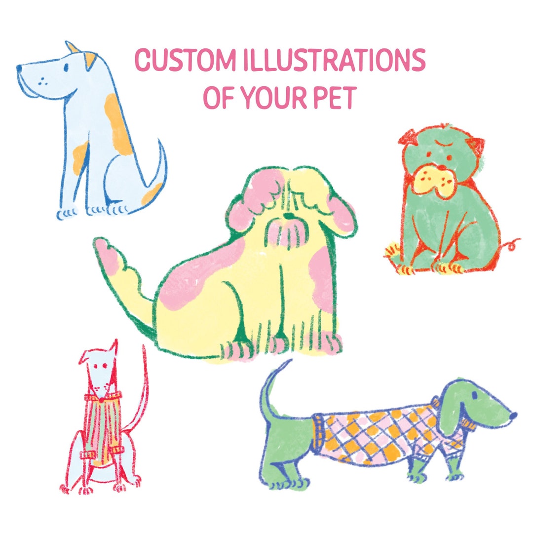 Custom Pet Portrait, Personalized Pet Illustration | Scribble Style ...