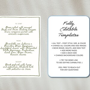Editable Hand Painted Menu Template, Colorful Handwritten Menu, Hand ...