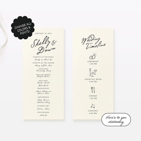 Best fonts for wedding programs | Beachweddingtips.com