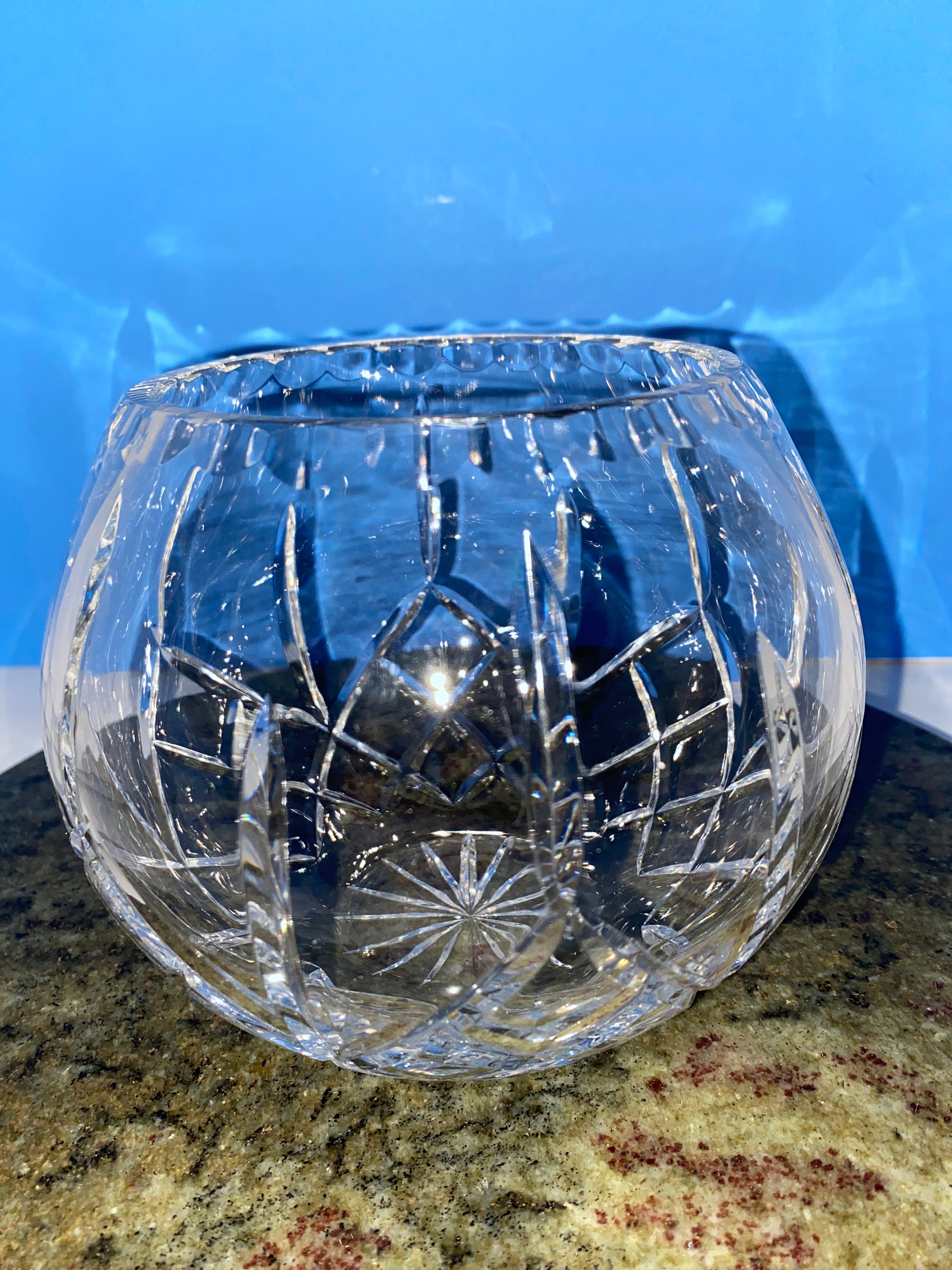 Vintage Crystal Rose Bowl - Etsy