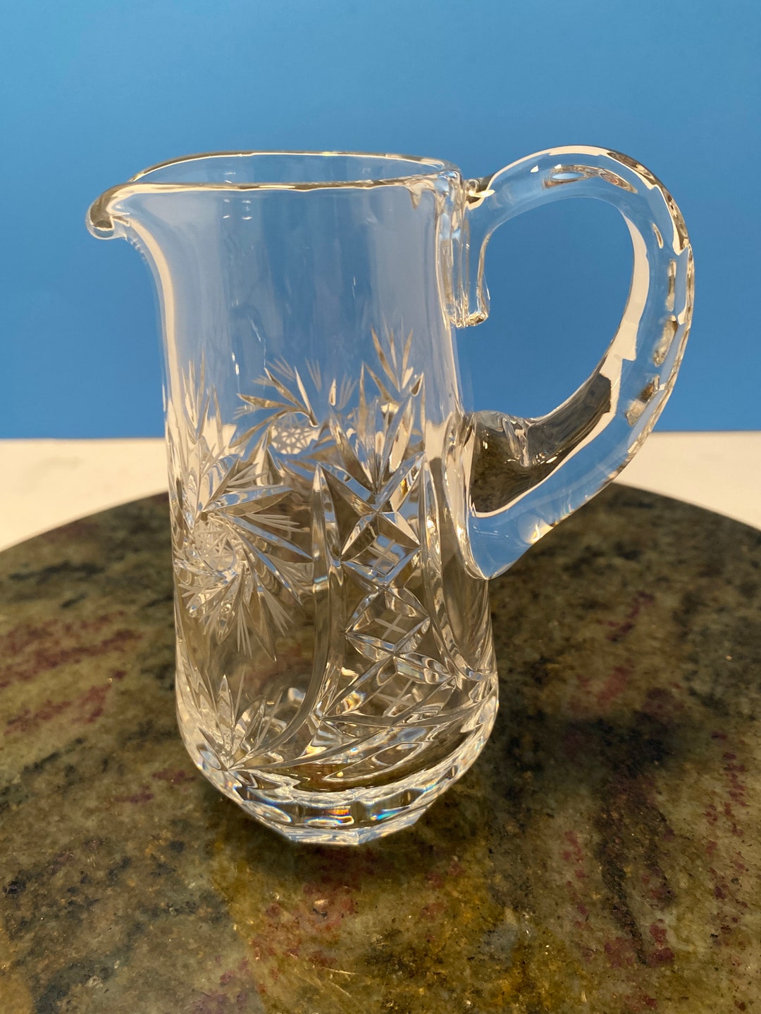 Cut Crystal Small Pitcher. - Etsy