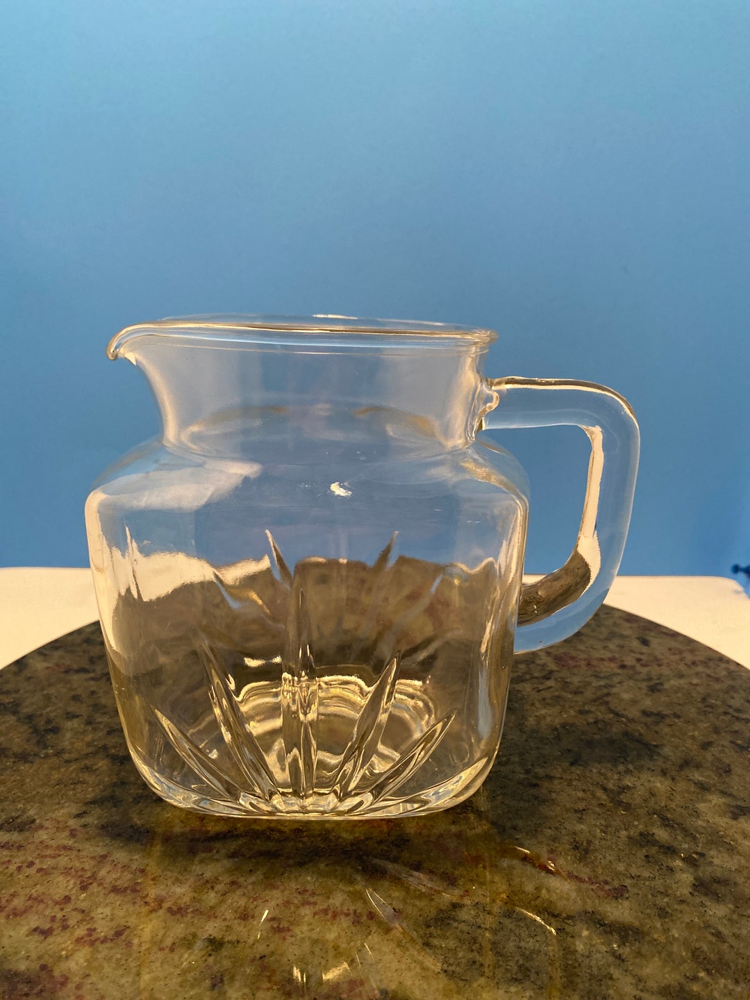 Vintage Federal Glass Star Pitcher - Etsy