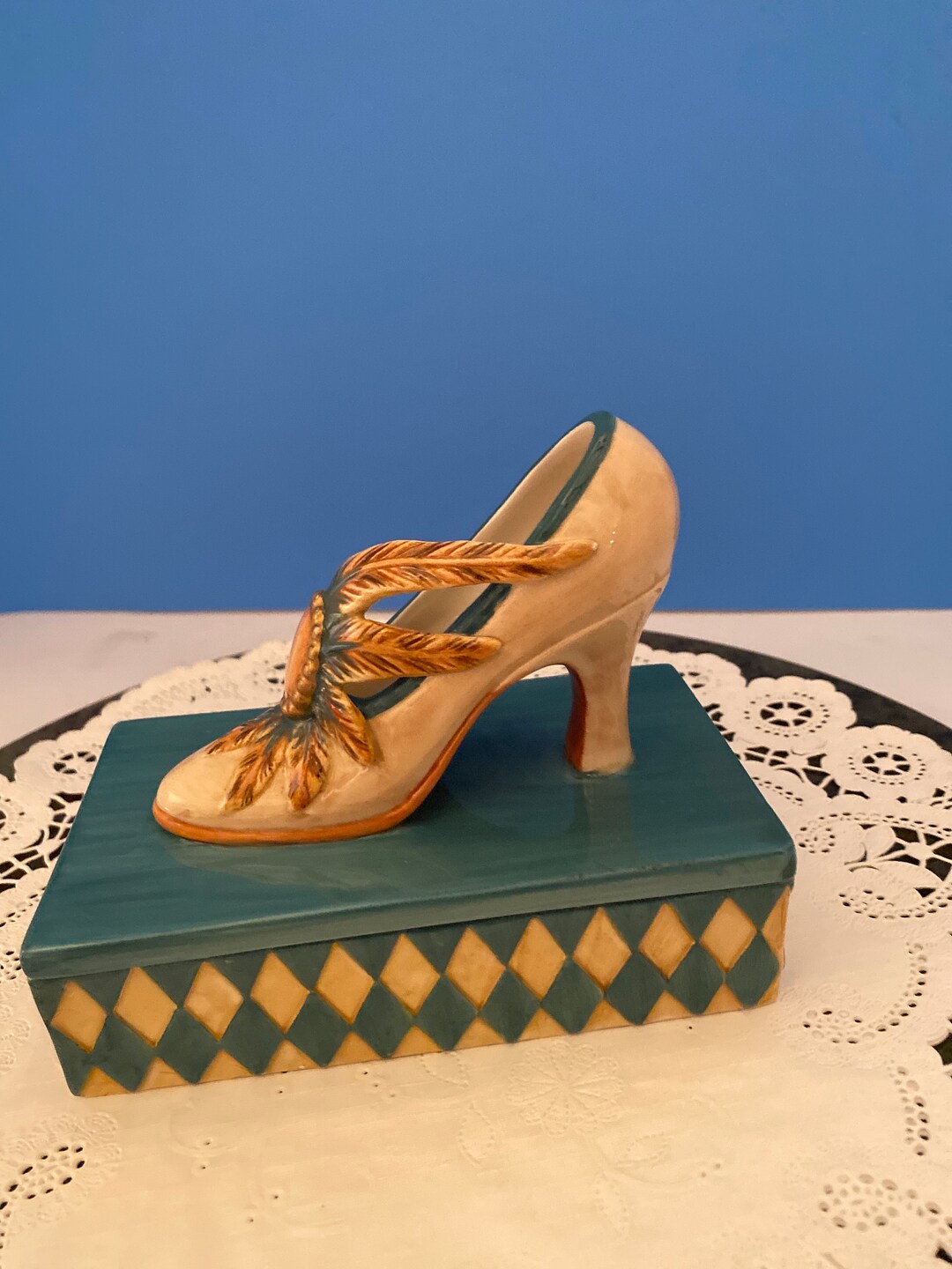 Fitz and Floyd Shoe Trinket Box - Etsy