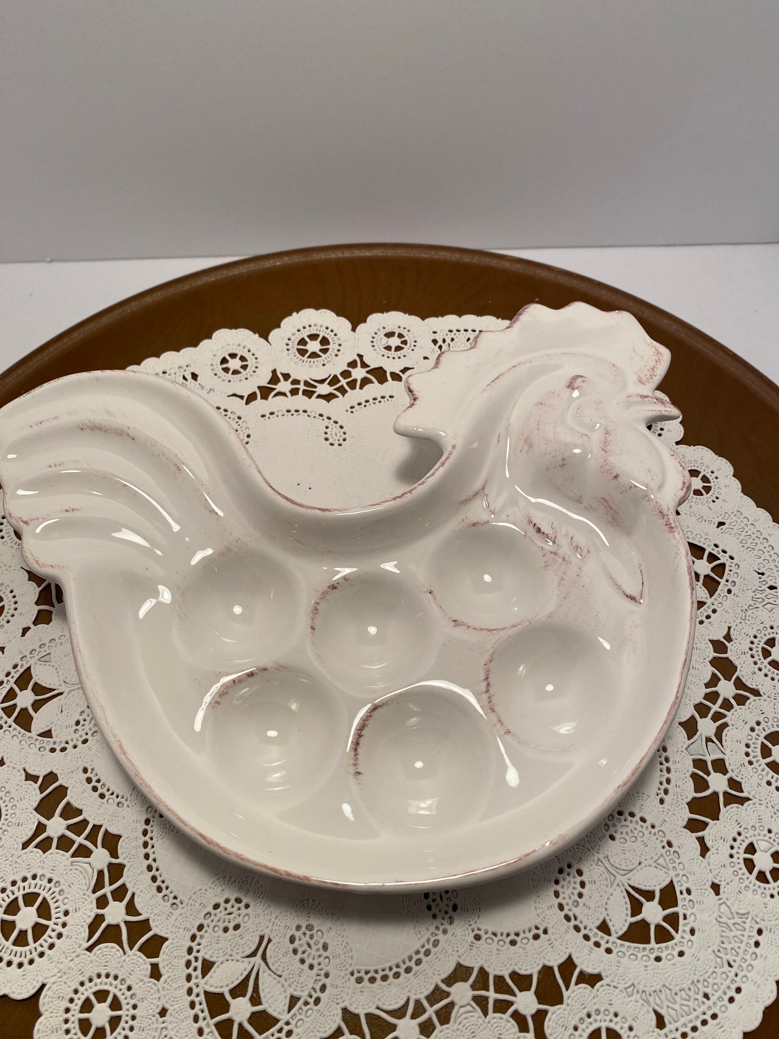 Rooster Spoon Rest or Deviled Egg Dish - Etsy