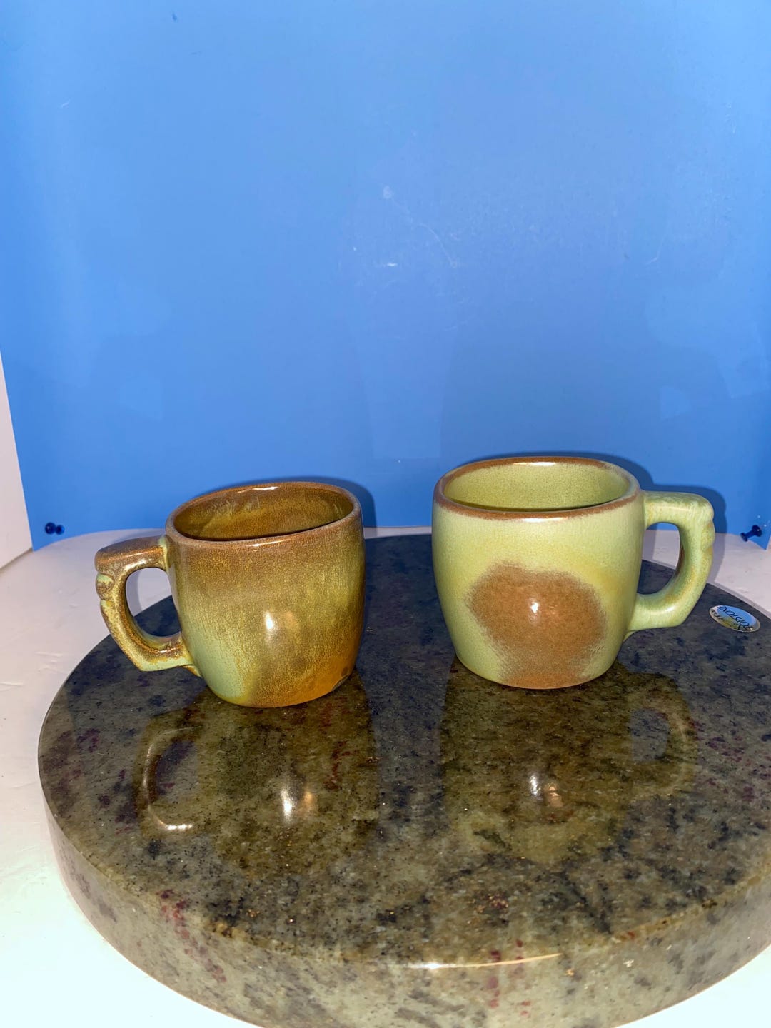 Two Vintage Frankoma Pottery Prairie Green Cups. Number 5C. - Etsy