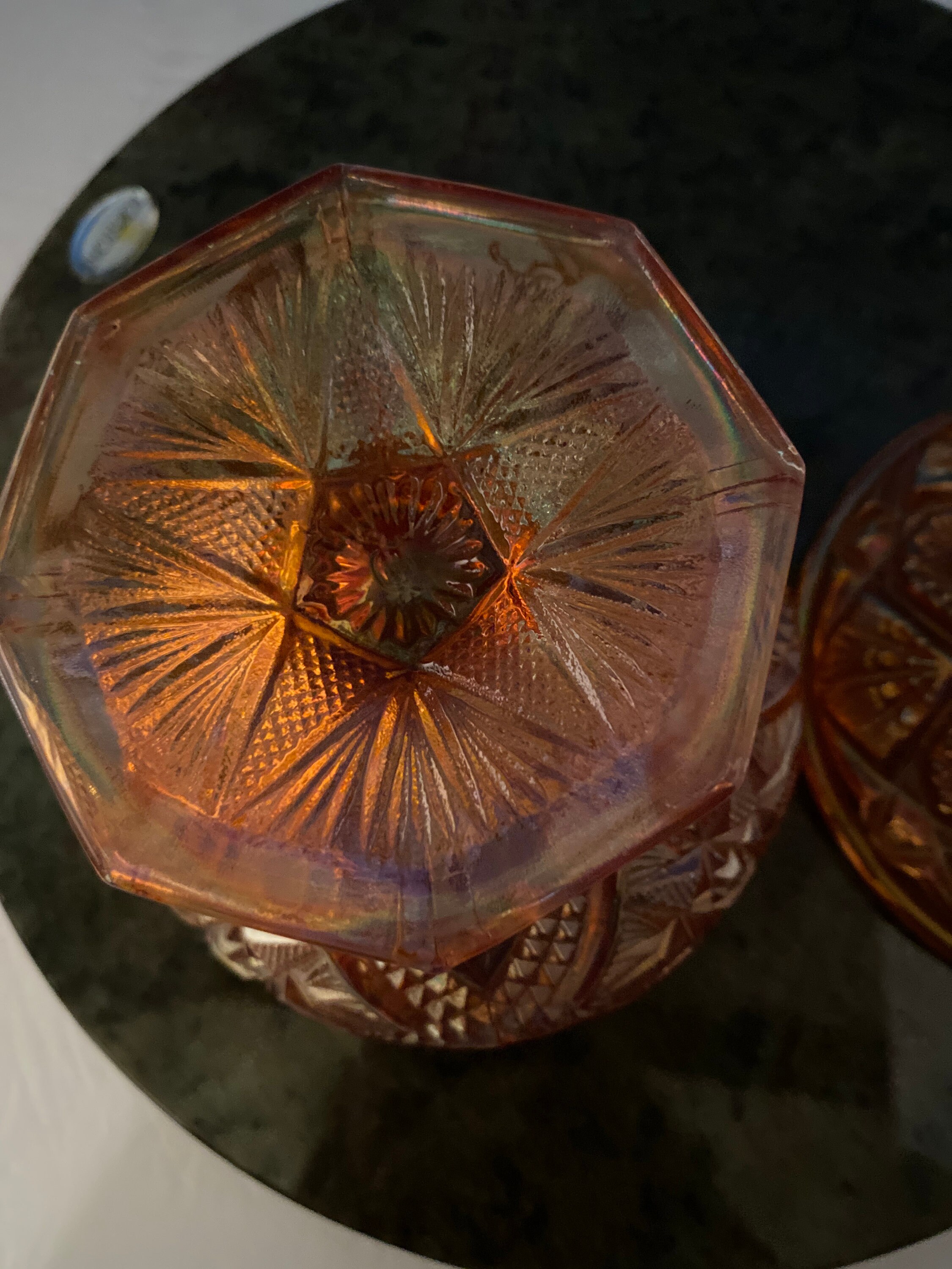 Antique Imperial Hob Star Marigold Candy Dish. - Etsy