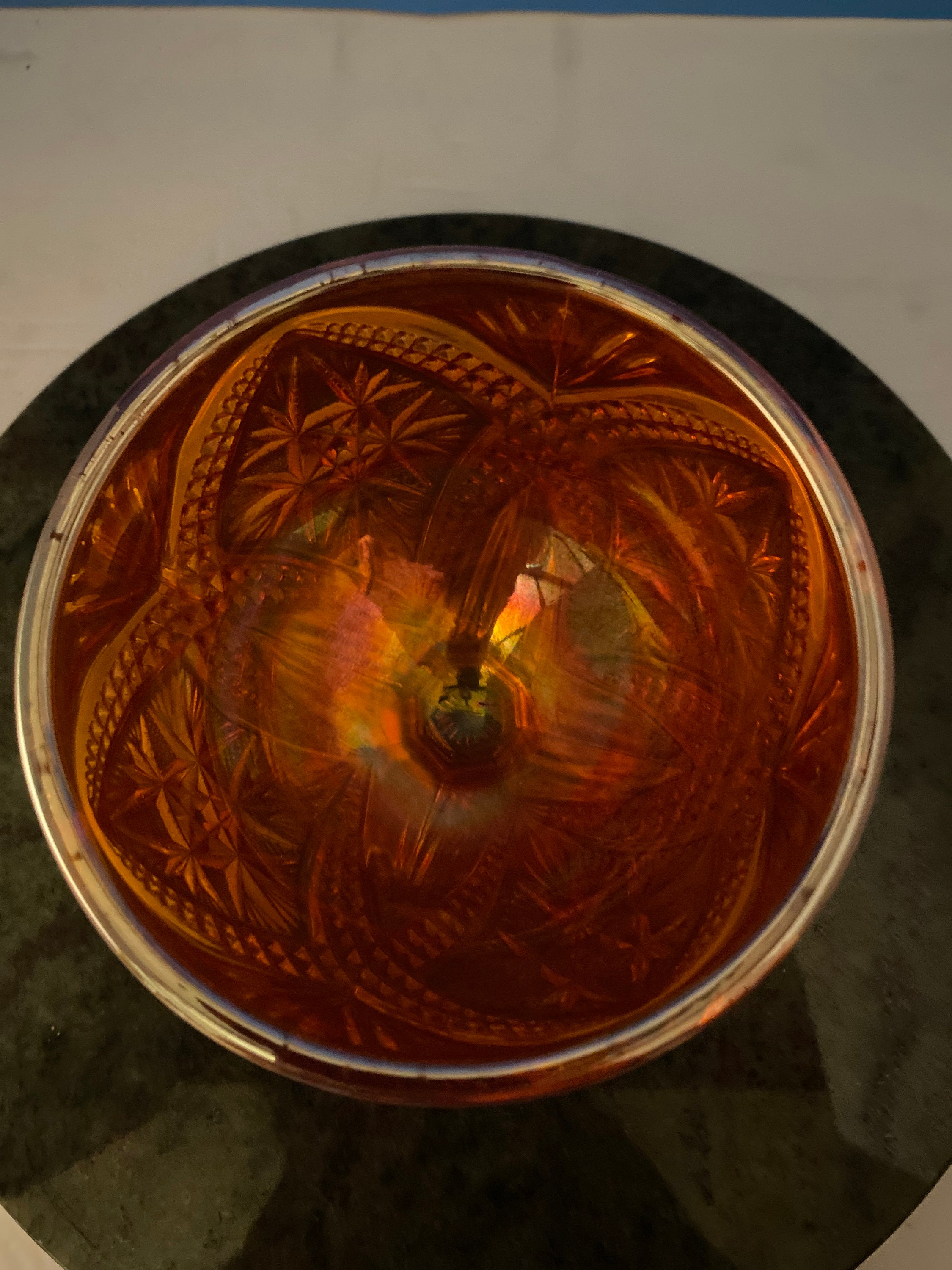 Antique Imperial Hob Star Marigold Candy Dish. - Etsy