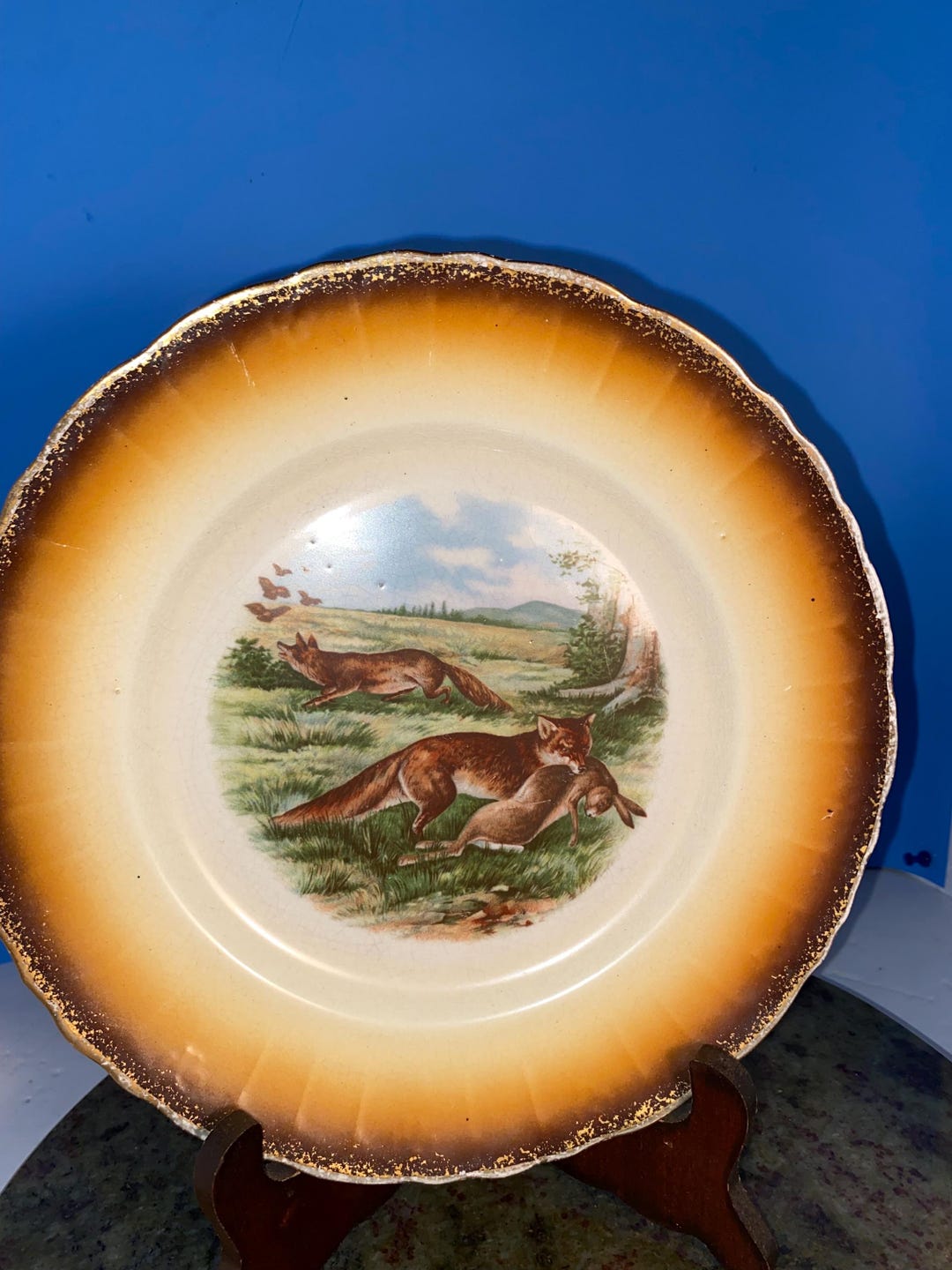 Pair Antique Wildlife 9 1/4” Plates. - Etsy