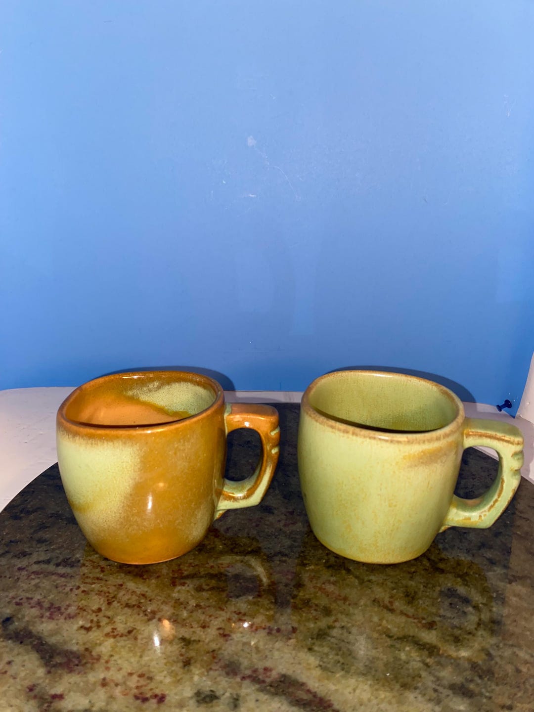 Two Vintage Frankoma Pottery Prairie Green Cups. - Etsy