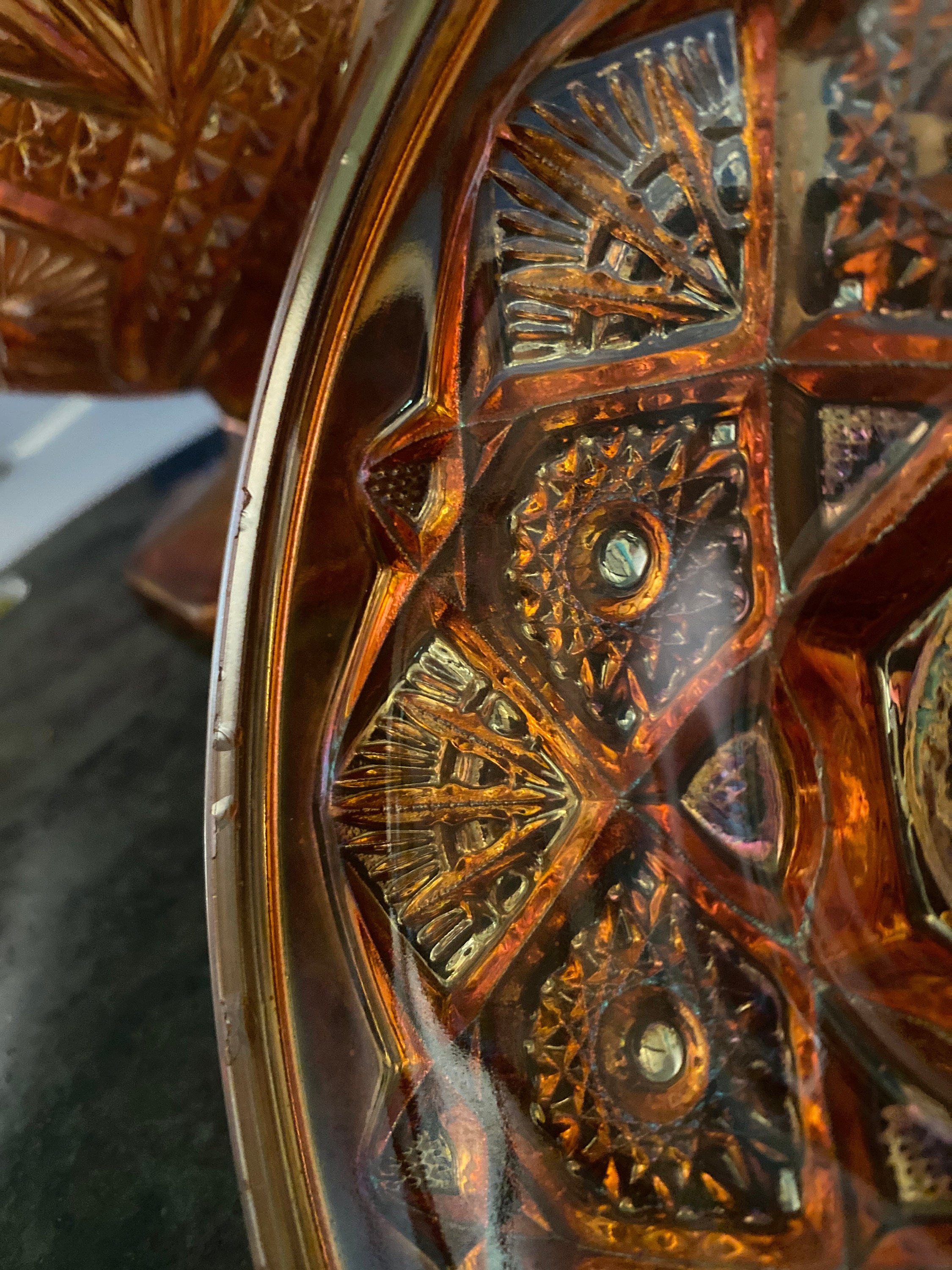 Antique Imperial Hob Star Marigold Candy Dish. - Etsy