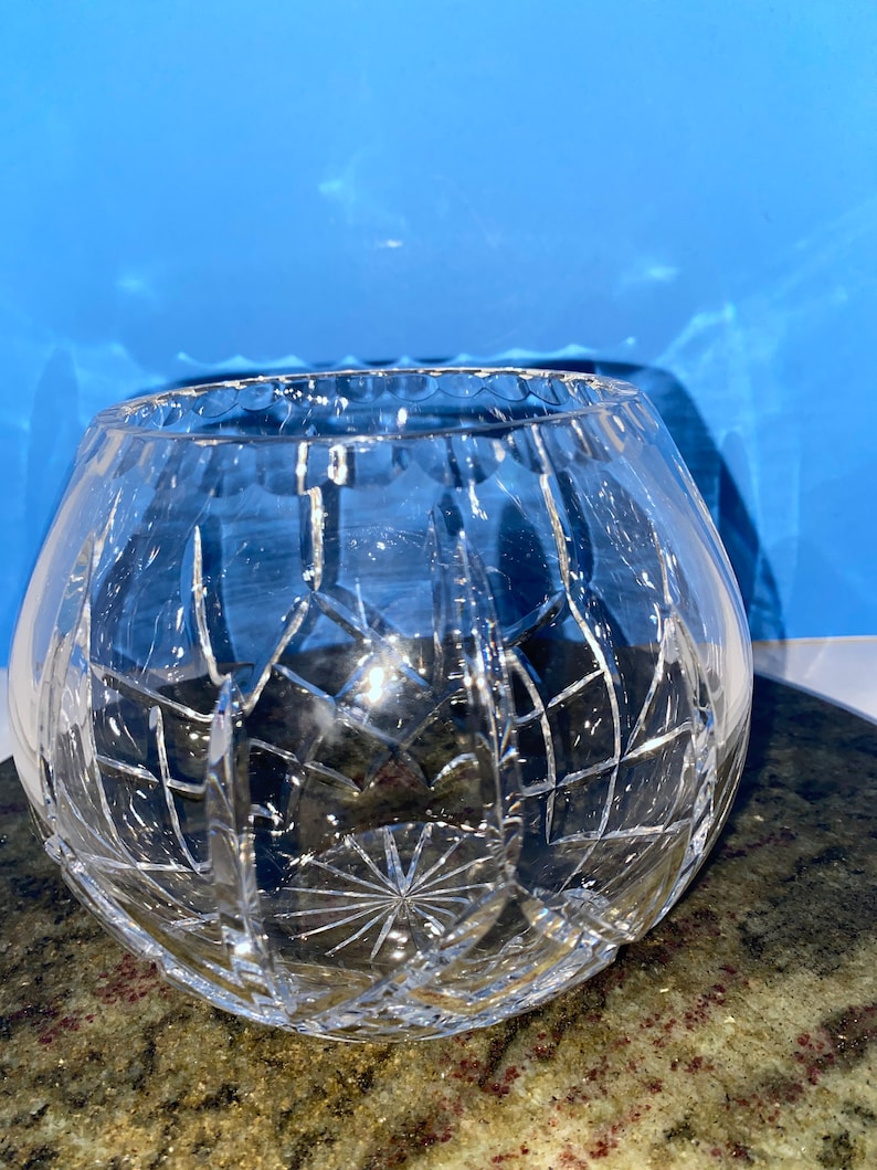 Vintage Crystal Rose Bowl - Etsy