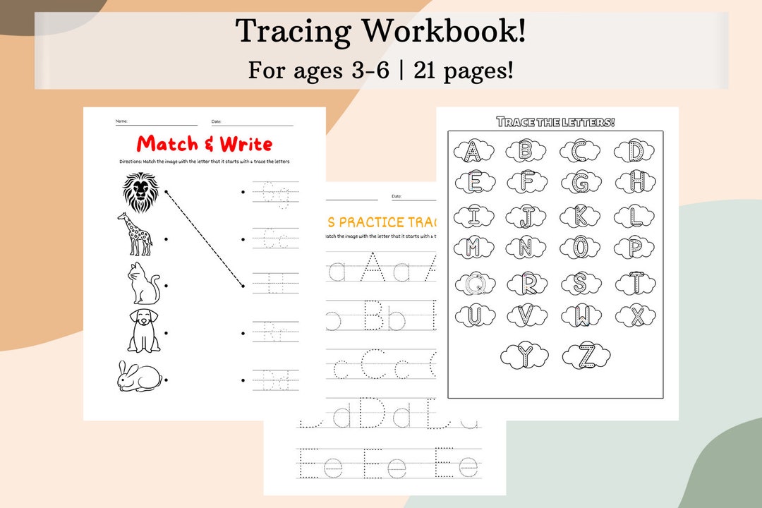 Printable Tracing Workbook | Tracing Worksheets | Letter Tracing ...