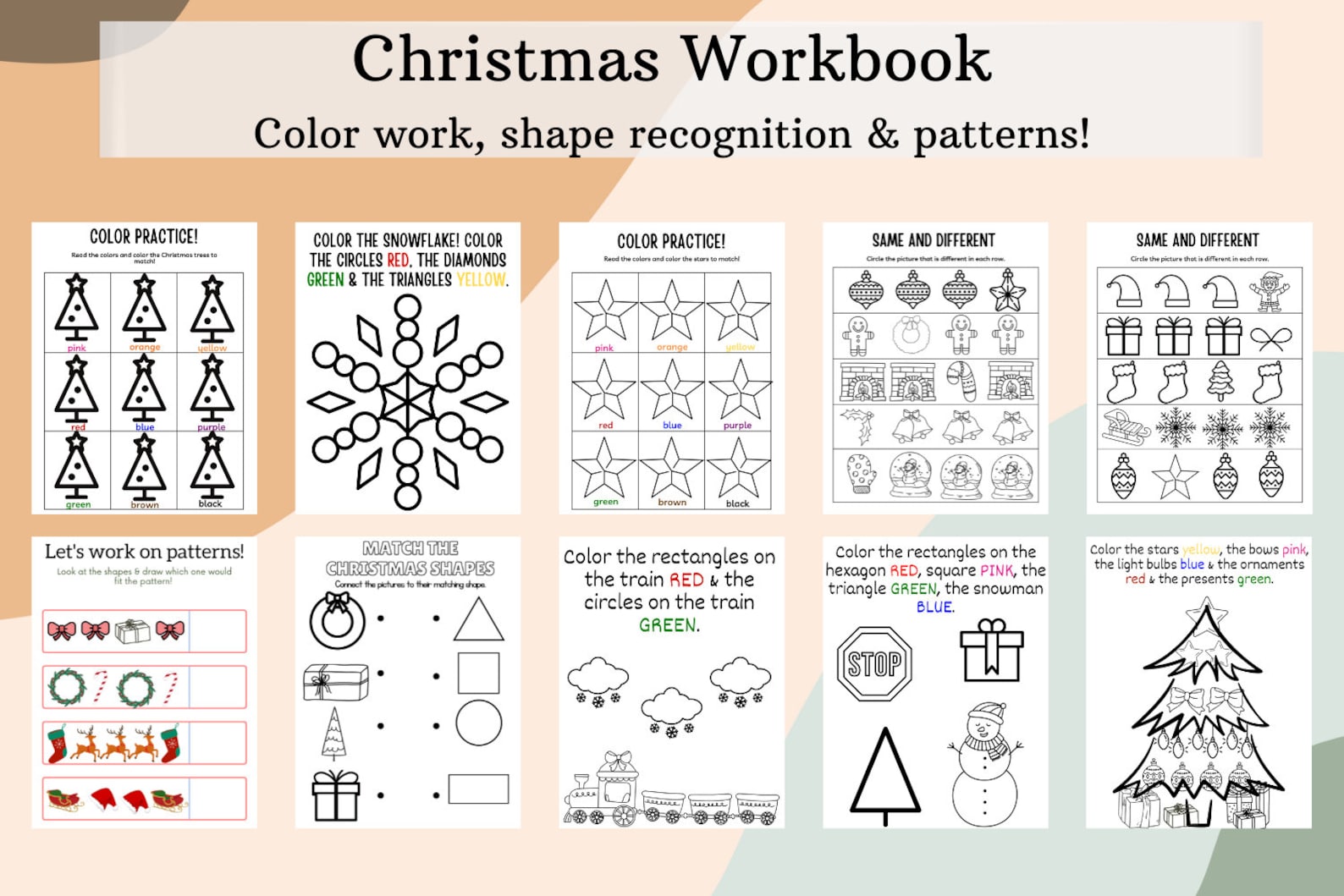 Printable Christmas Workbook Preschool Workbook Christmas Printables ...