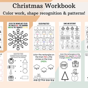 Printable Christmas Workbook | Preschool Workbook | Christmas ...