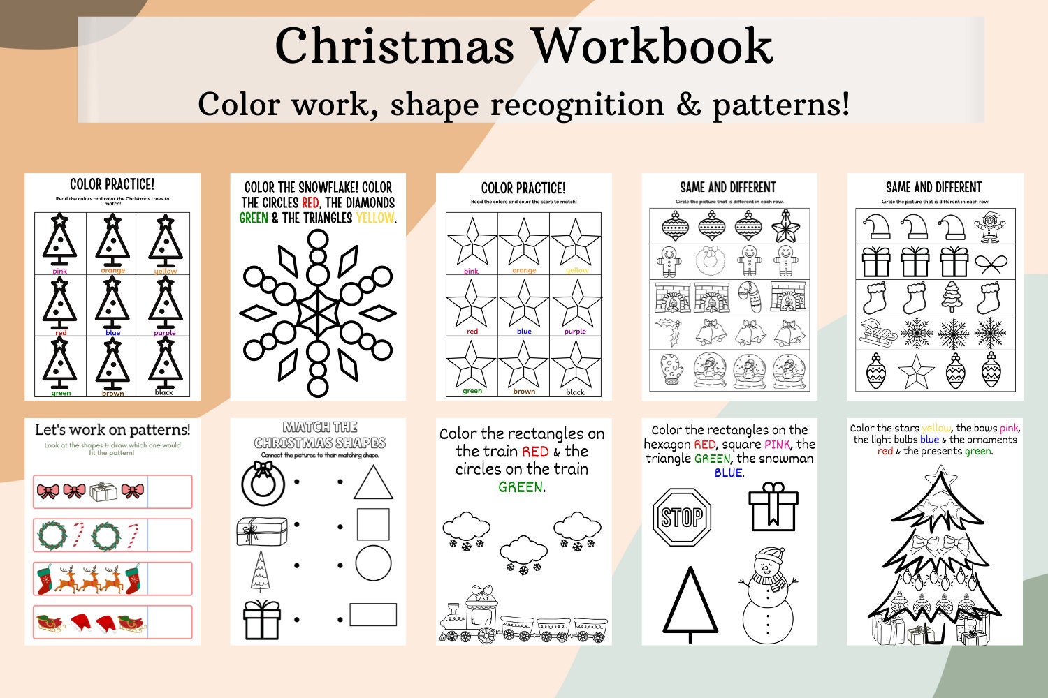 Printable Christmas Workbook Preschool Workbook Christmas Printables ...