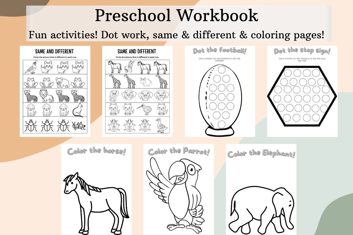 Printable Preschool Workbook Printable Workbook Preschool Worksheets ...