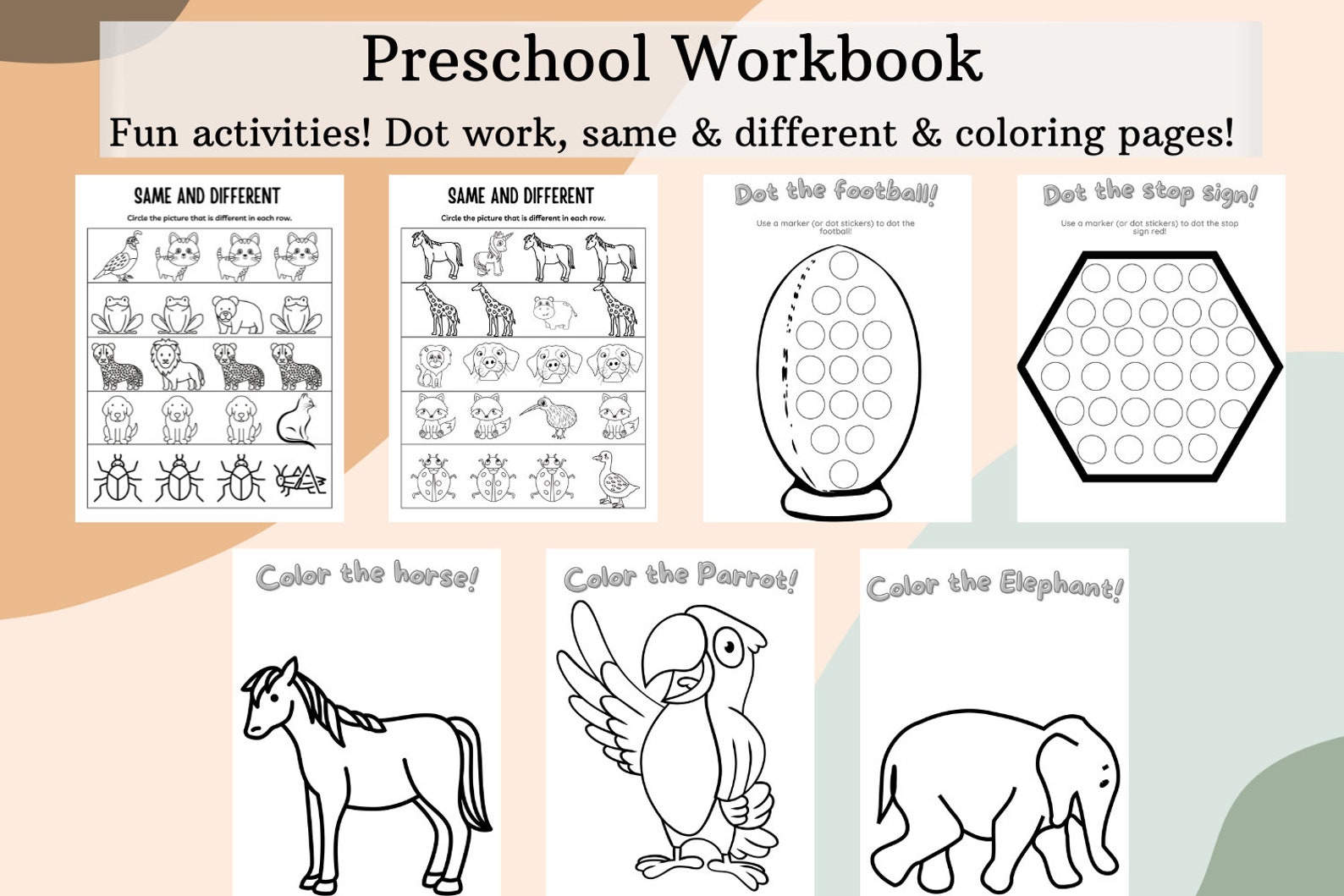Printable Preschool Workbook Printable Workbook Preschool Worksheets ...