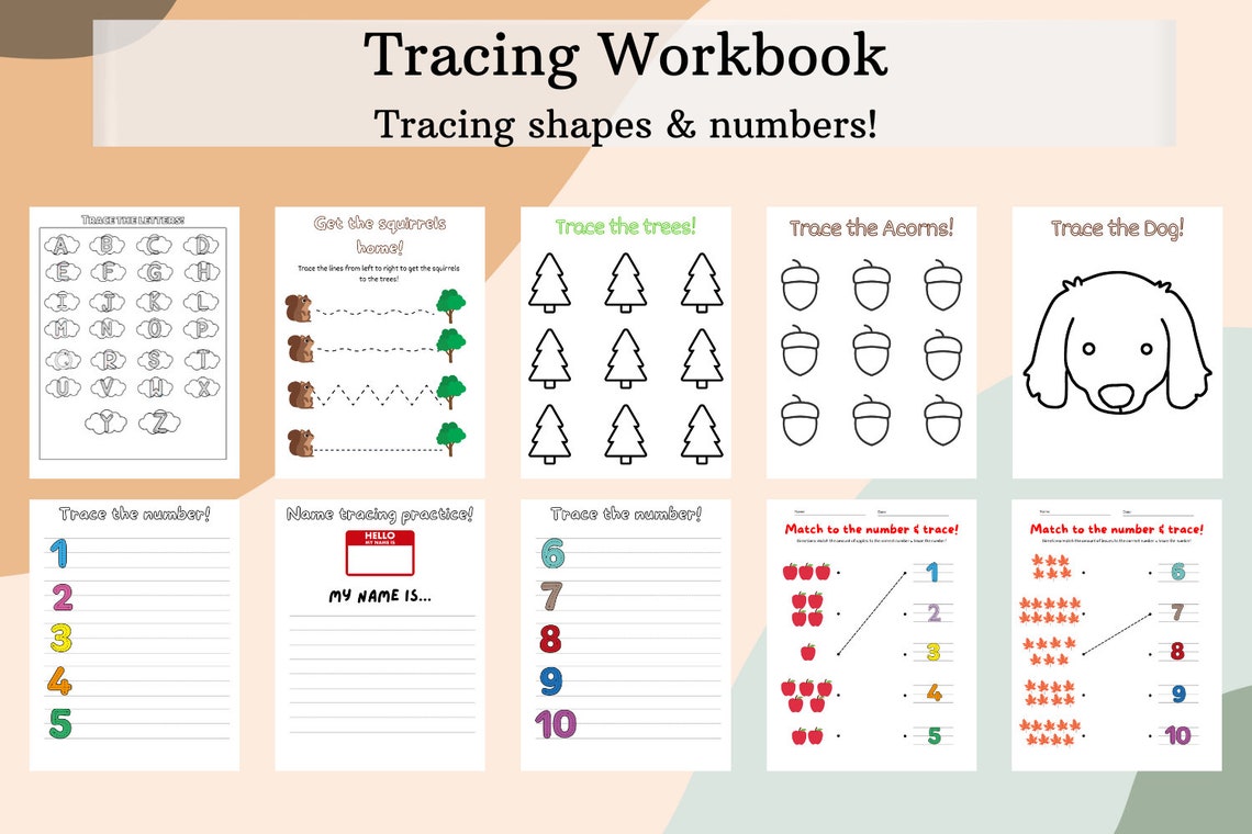 Printable Tracing Workbook | Tracing Worksheets | Letter Tracing ...