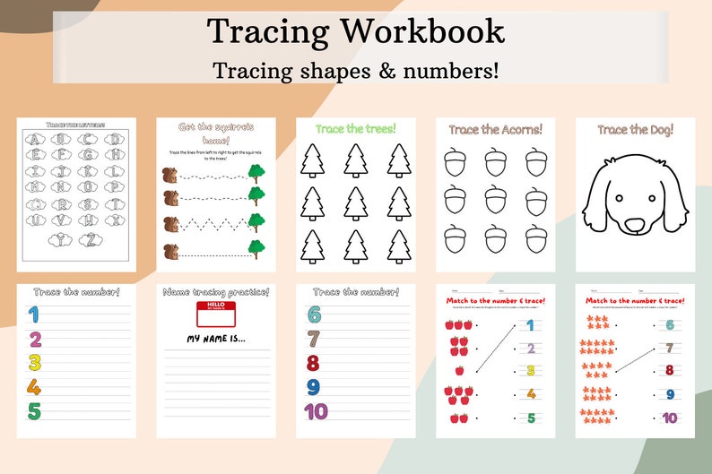 Printable Tracing Workbook | Tracing Worksheets | Letter Tracing ...