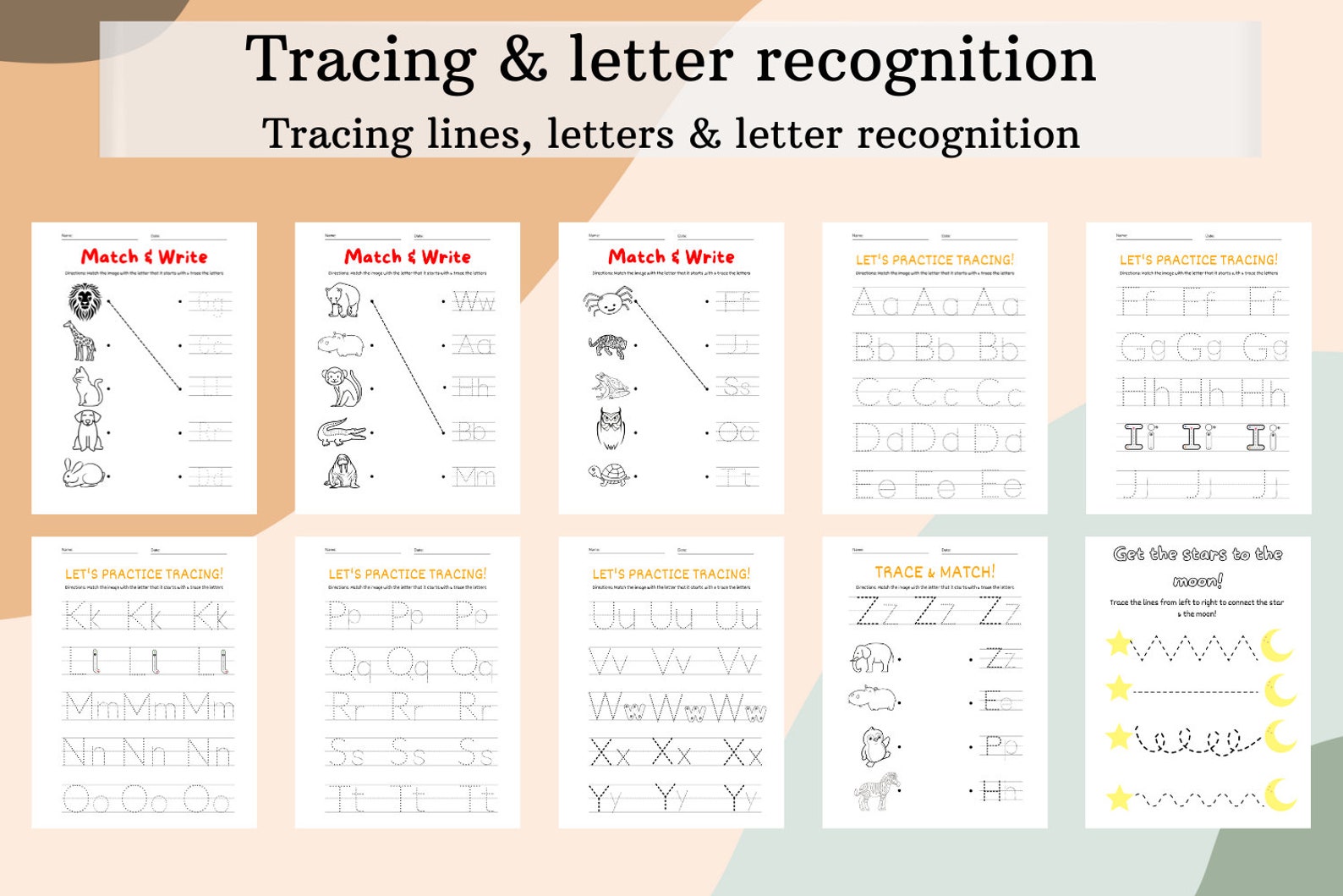 Printable Tracing Workbook | Tracing Worksheets | Letter Tracing ...