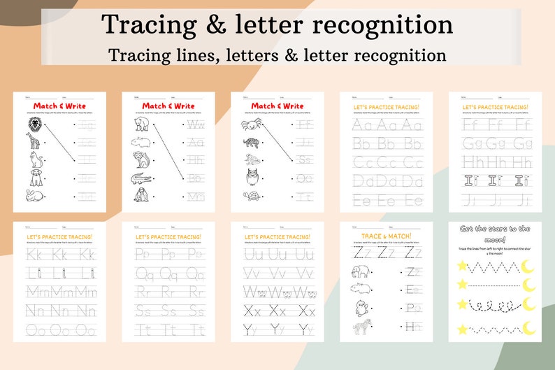 Printable Tracing Workbook | Tracing Worksheets | Letter Tracing ...