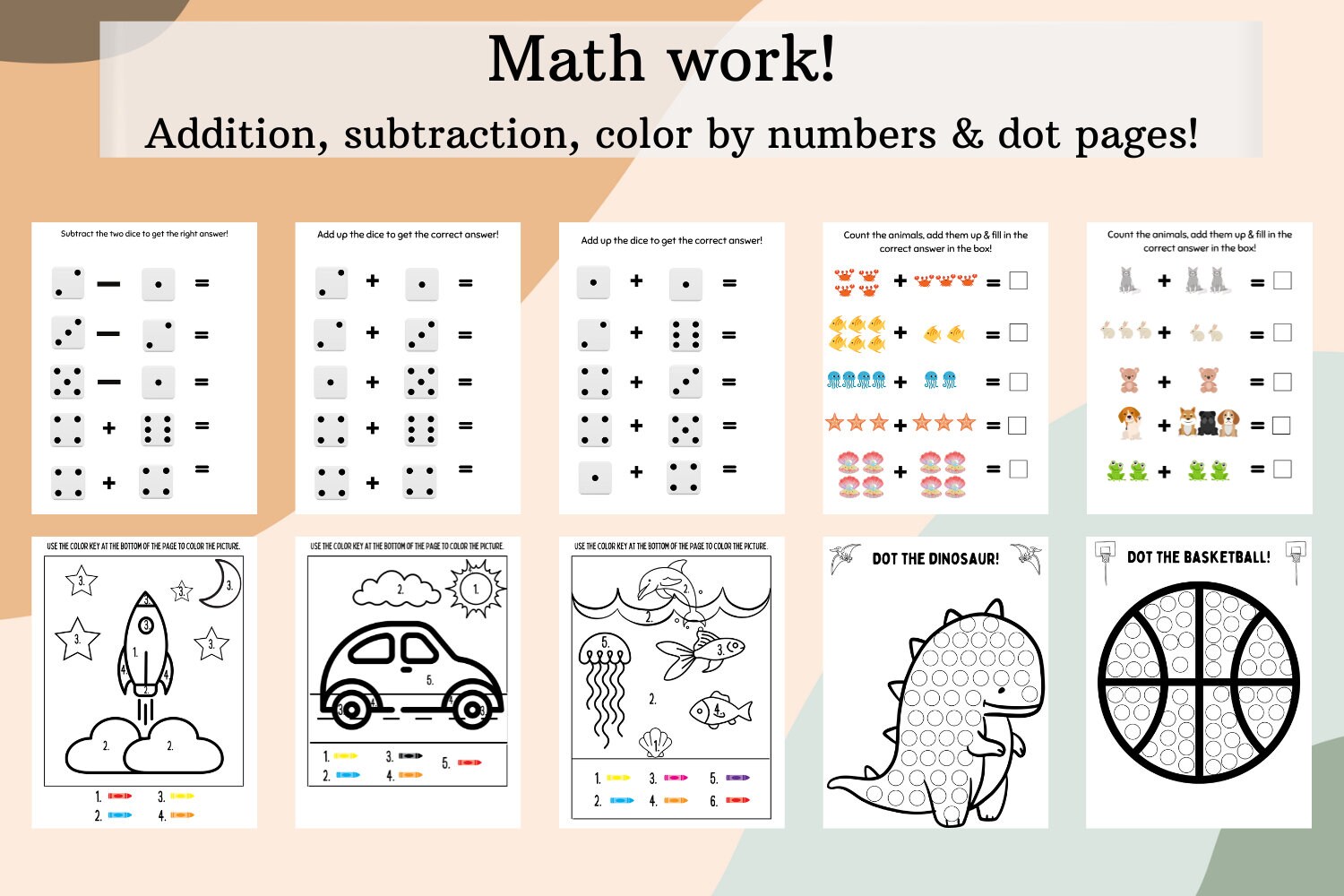 Printable Kindergarten Workbook | Math Workbook | Tracing Sheets ...