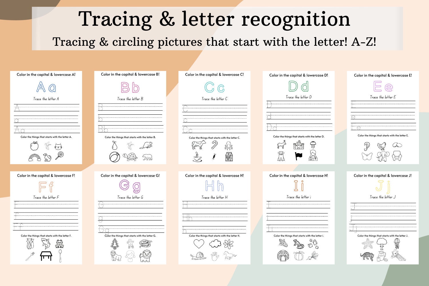 Printable Kindergarten Workbook | Math Workbook | Tracing Sheets ...