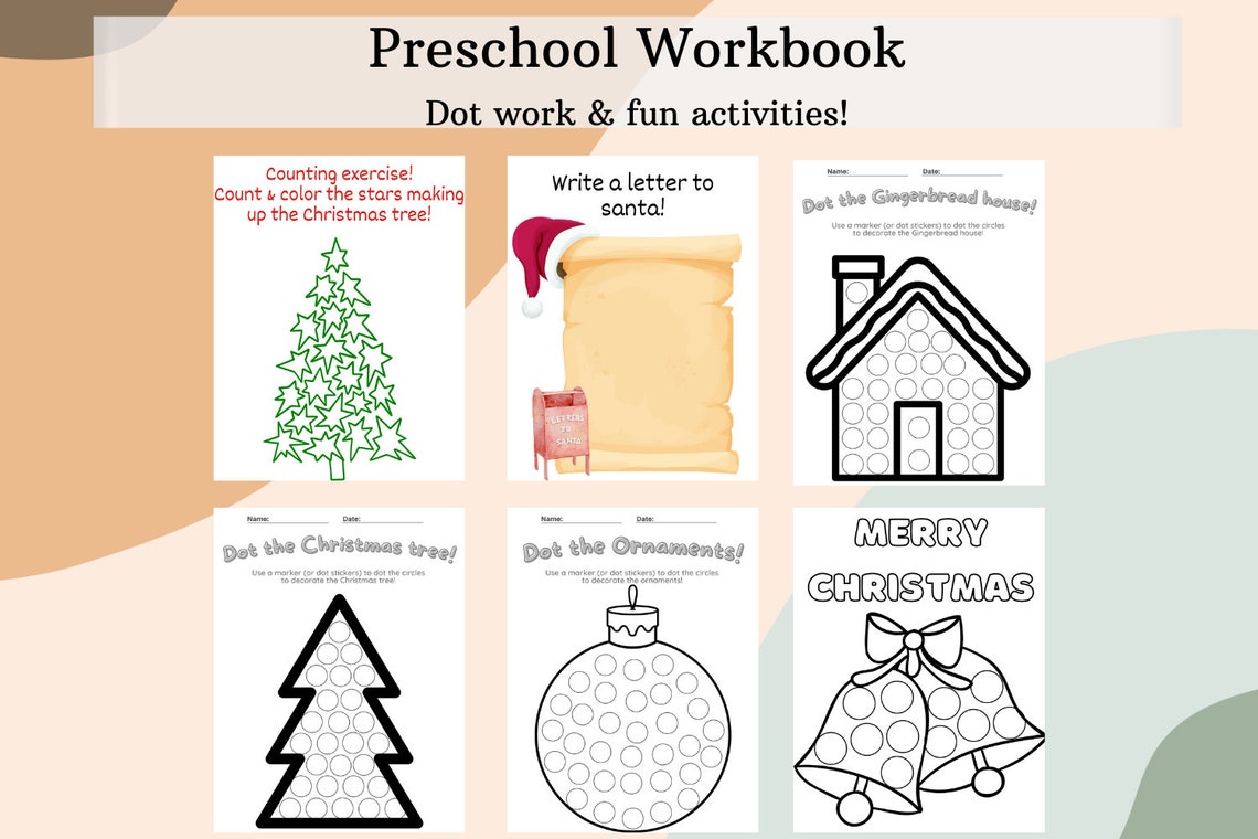 Printable Christmas Workbook Preschool Workbook Christmas Printables ...