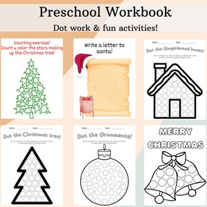 Printable Christmas Workbook | Preschool Workbook | Christmas ...
