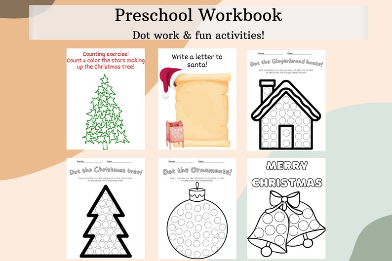 Printable Christmas Workbook | Preschool Workbook | Christmas ...