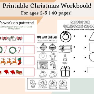 Printable Christmas Workbook | Preschool Workbook | Christmas ...