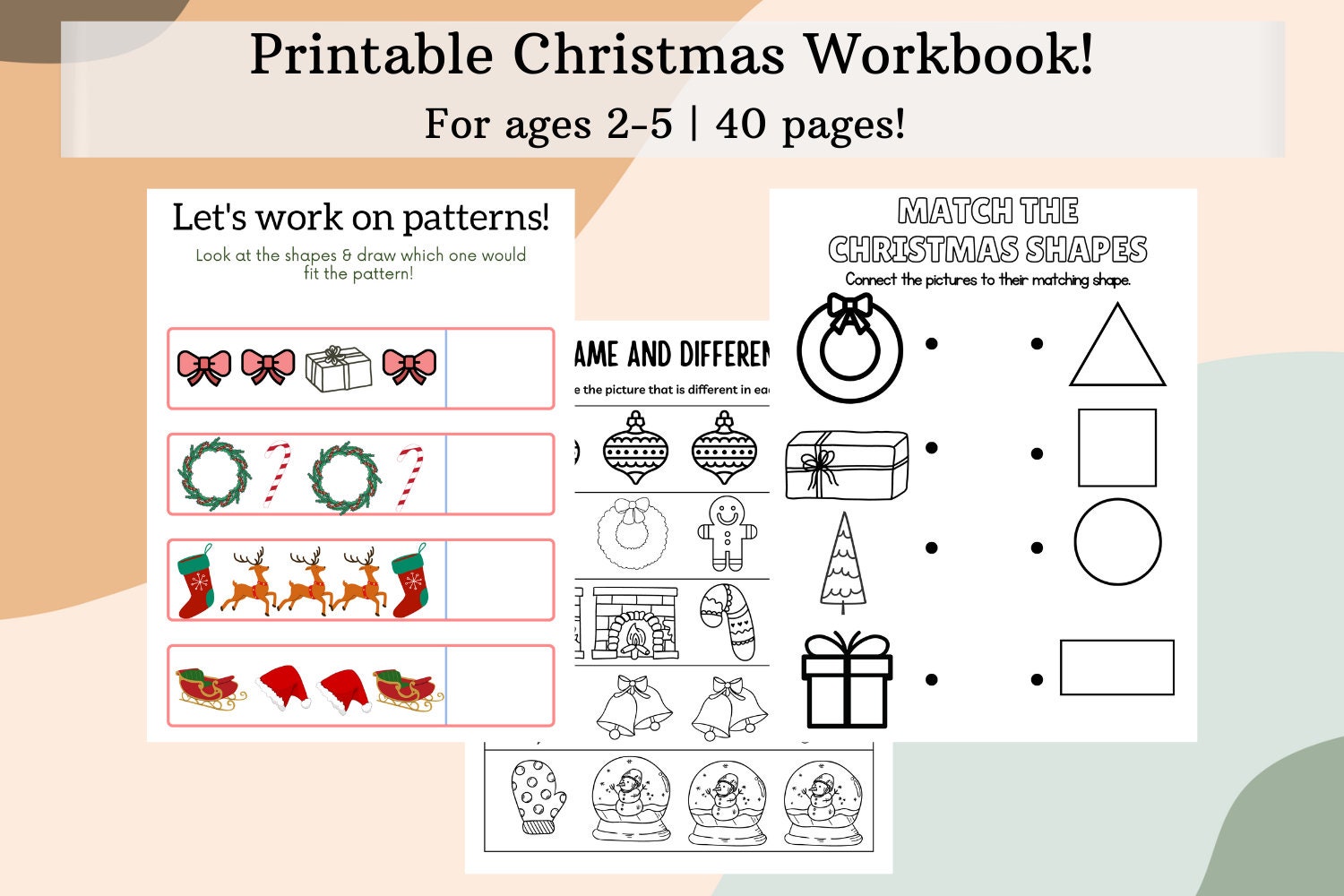 Printable Christmas Workbook Preschool Workbook Christmas Printables ...
