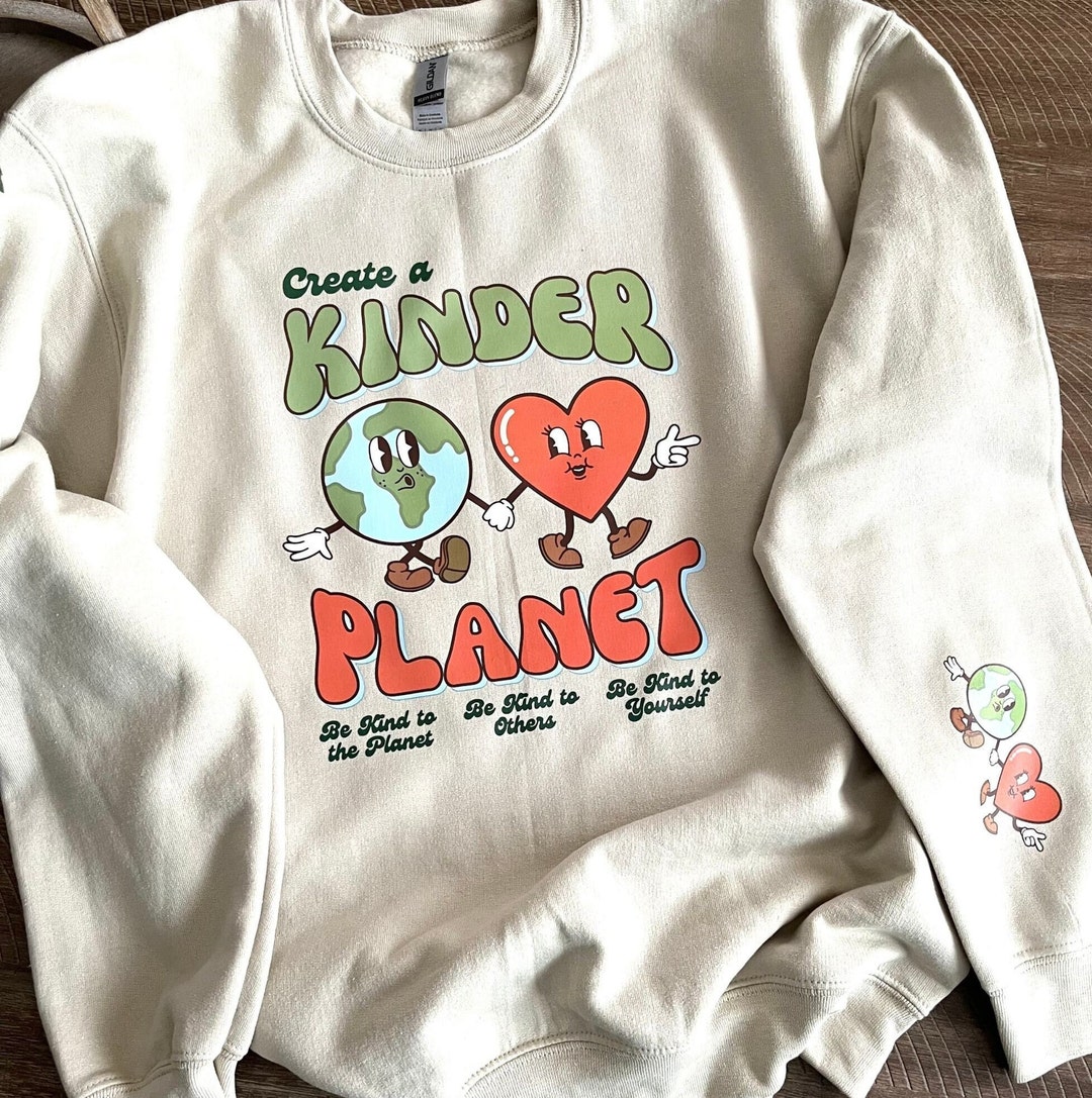 Create A Kinder Planet Gildan Crewneck, Cute Earth Day Sweatshirt ...